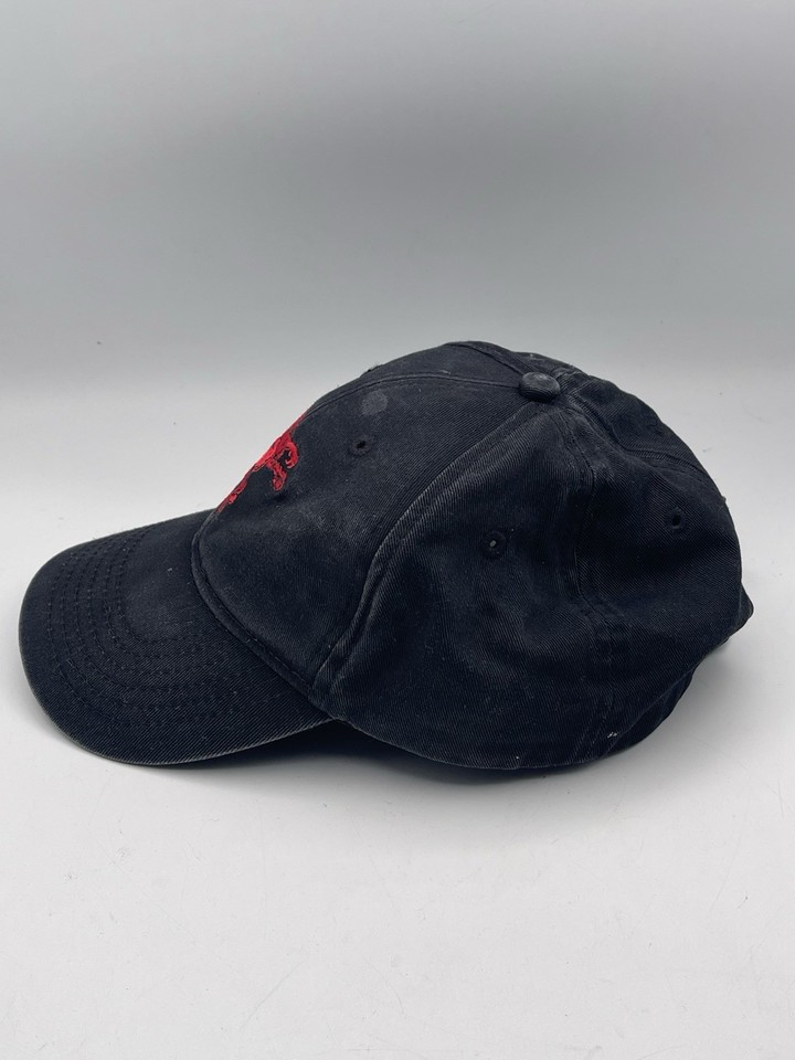 Distressed Fireball Hat Cap Strap Back Black Red Cinnamon Whisky ...