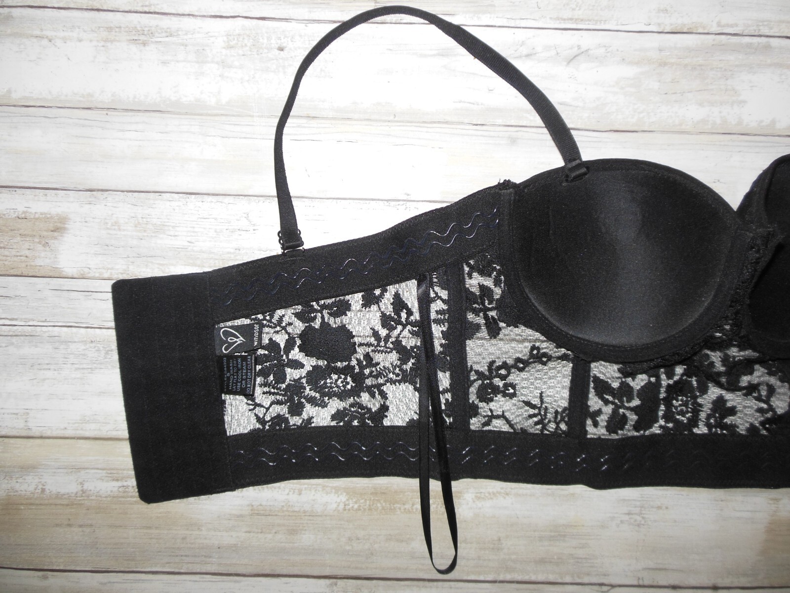 Windsor Black Lace Corset Bustier Crop Top Tank Siz… Gem