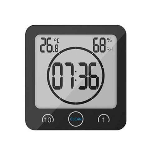 Waterproof Bathroom Digital Shower Clock Timer Alarm Temperature Meter