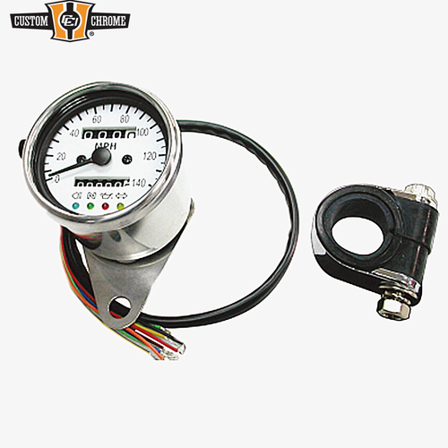 Custom Chrome - 688269 - 2.4in. Mechanical Mini Speedometer, 2:1 Ratio ...