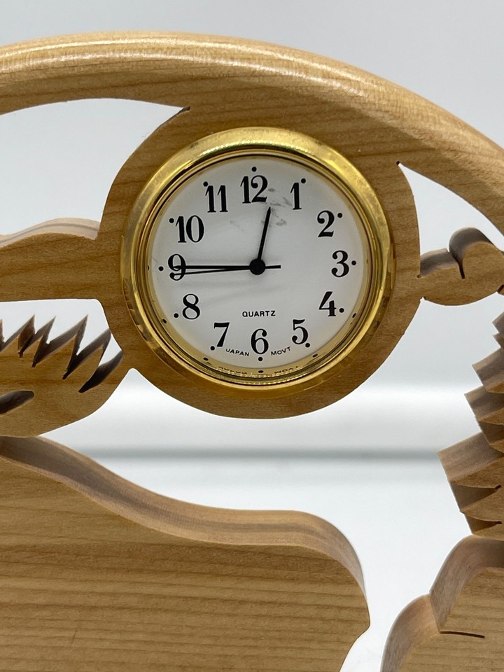 Laser Cut Wood Moose Desk Clock Alaska Souvenir | eBay