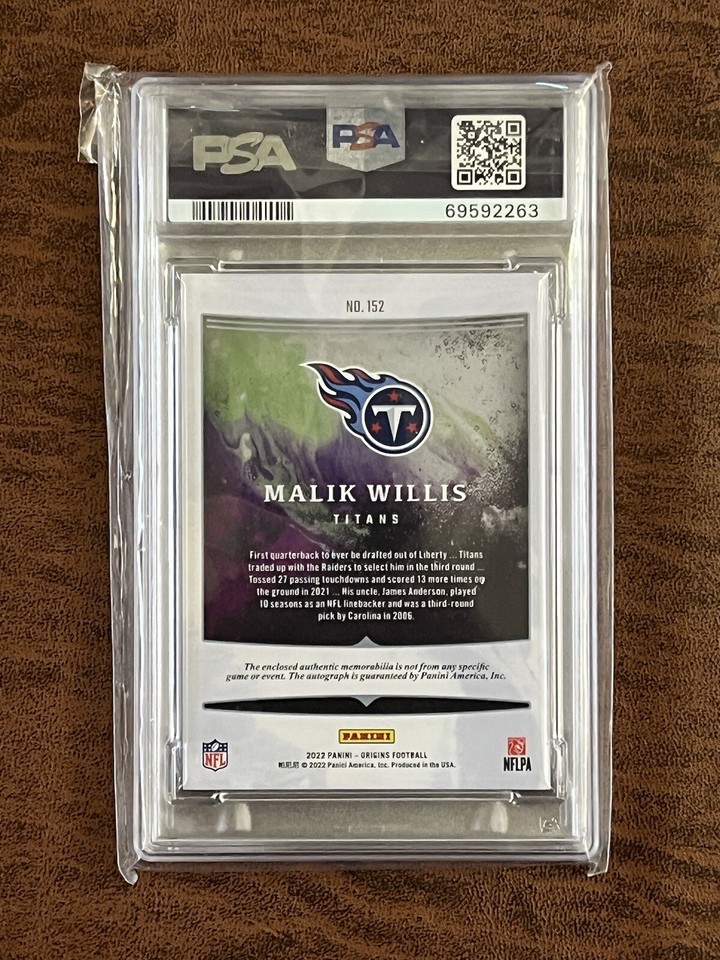 2022 ORIGINS MALIK WILLIS JUMBO PATCH AUTO-BLUE TRI COLOR PATCH/49 No ...