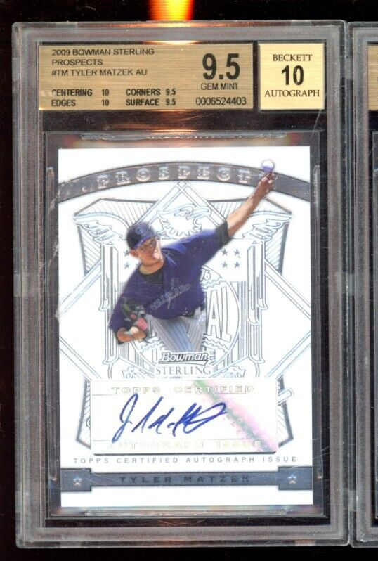 2009 BOWMAN STERLING TYLER MATZEK #TM BGS 9.5 10 AUTO GEM MINT .5 AWAY ...