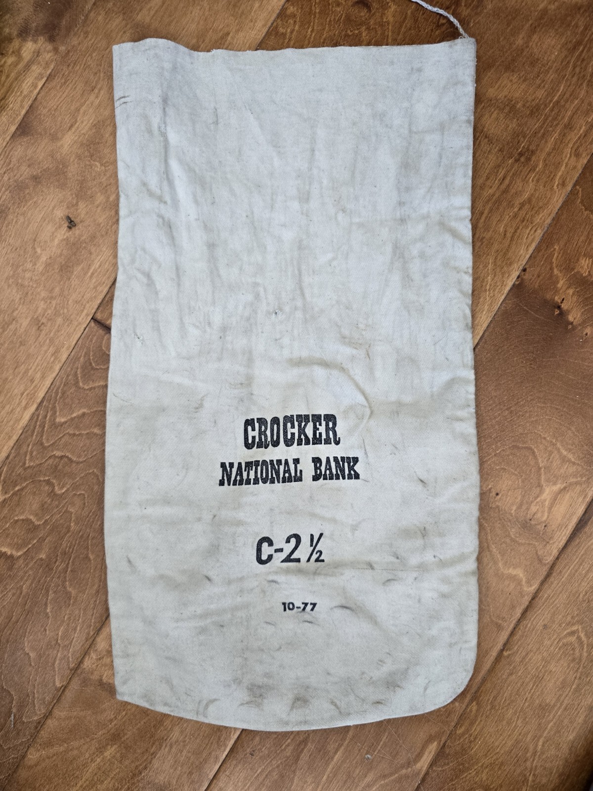 Vintage Crocker National Bank Coin Bag C-2 1/2 Money Bag | eBay