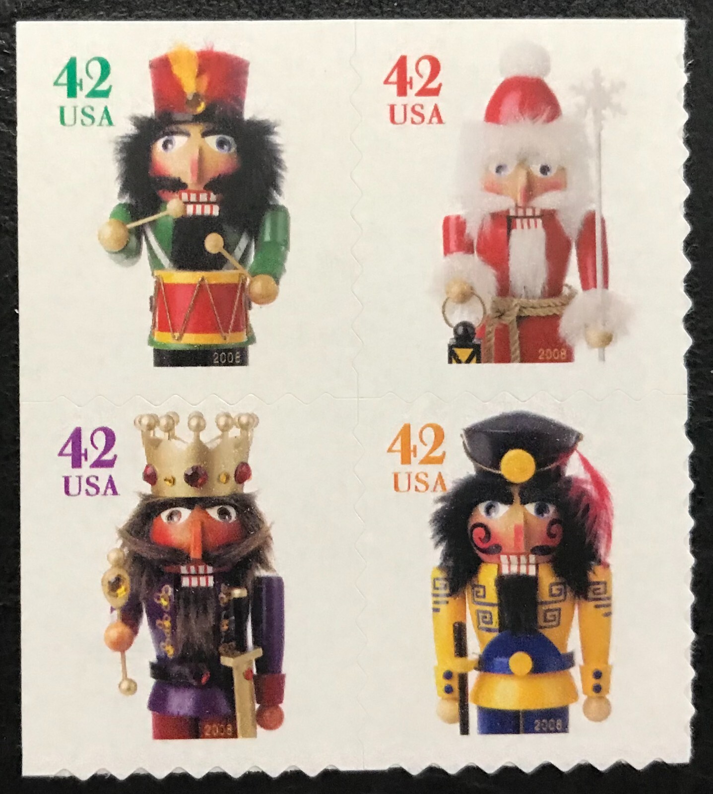 2008 Scott #4368-4371, 42¢, NUTCRACKERS - Mint NH - ATM Booklet Block of 4 | eBay