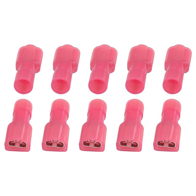 10 Pcs Red Plastic Fully Insulated F Crimp Terminals FDFN 1-187 for ...