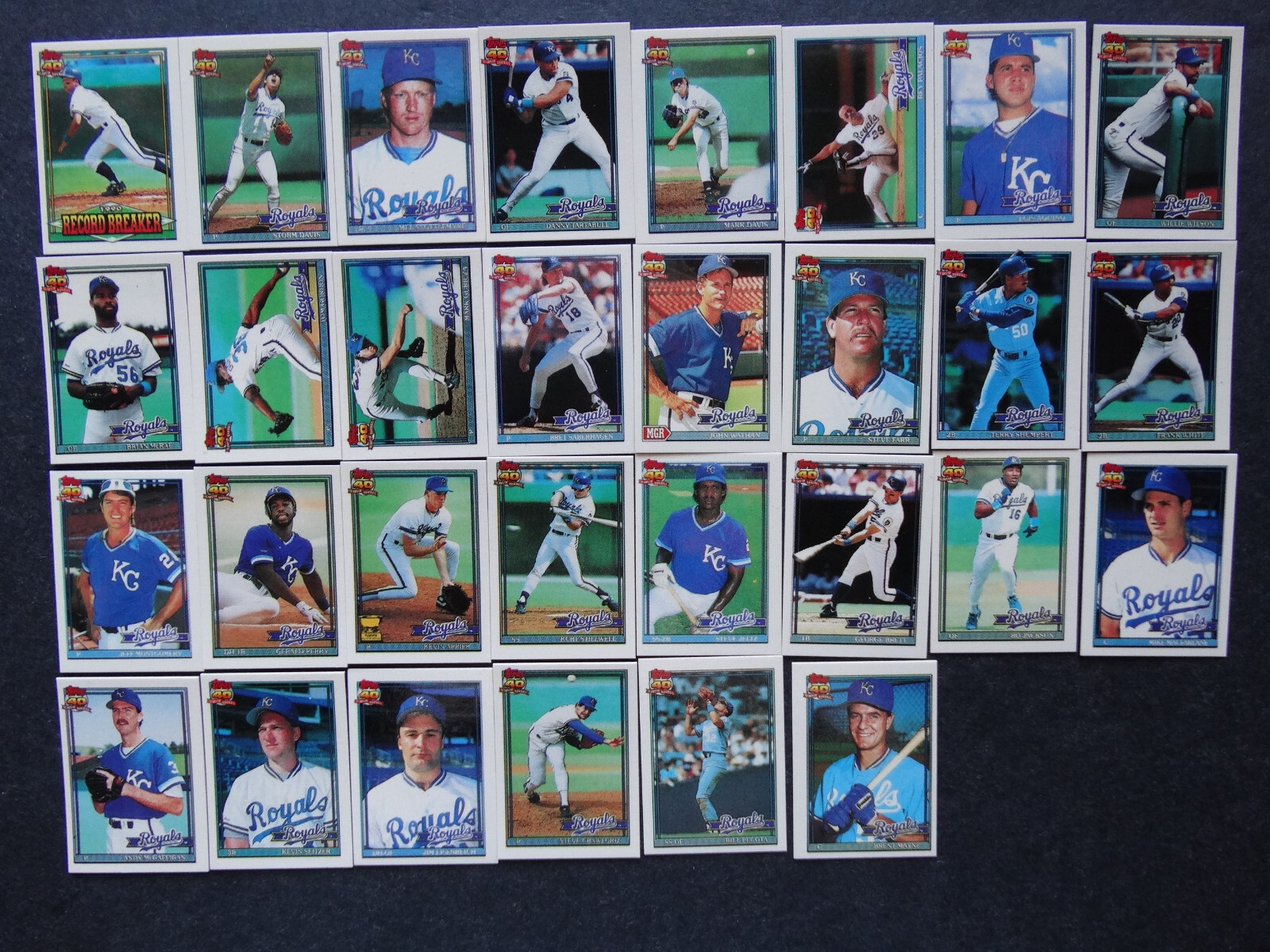 1991 Topps Micro Mini Kansas City Royals Team Set of 30 Baseball Cards ...