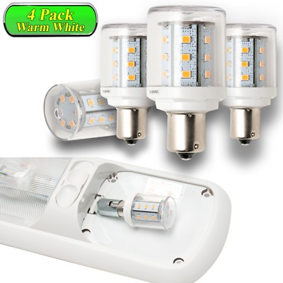 4x LeisureLED 1156 / 1141 Interior LED Light bulb RV Trailer 3500K Warm ...