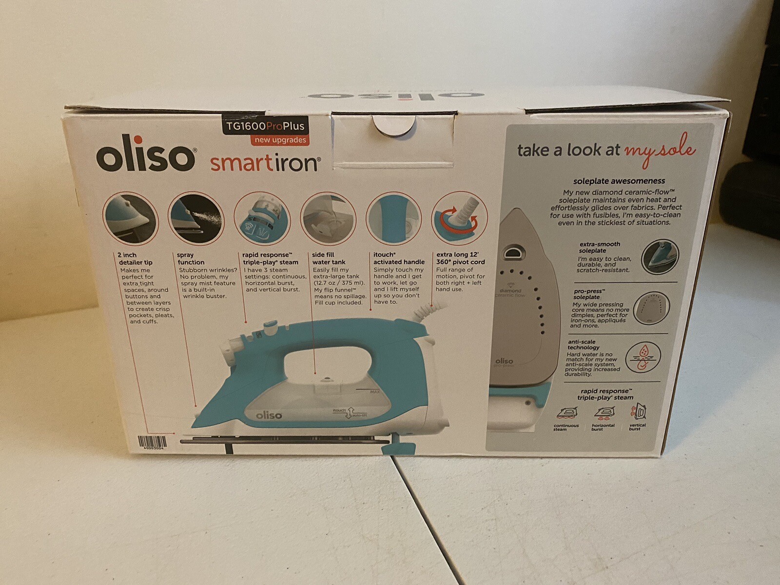 Oliso+TG1600+Pro+Plus+1800W+Steam+Iron+-+Blue for sale online | eBay