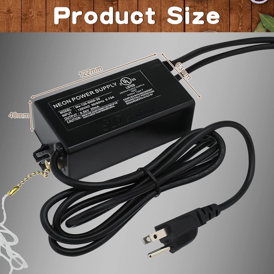 6.5KV 30mA 120VAC Neon Light Sign Power Supply Electronic Transformer ...