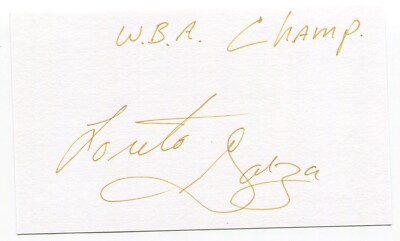 Loreto Garza Signed 3x5 Index Card Autographed Boxer Light Welterweight ...