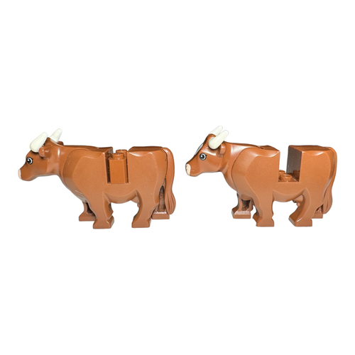 LEGO Farm Animal Figure - Cow, medium-nougat with white blazed forehead ...