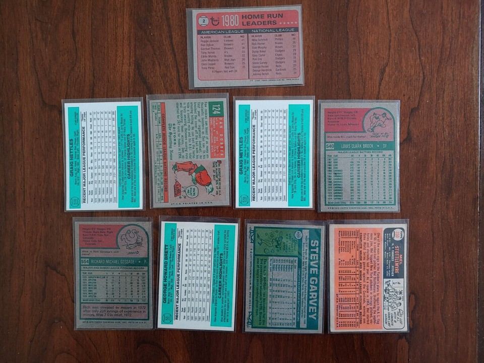 70s 80s Baseball HOF Star RC Lot Reggie Jackson Schmidt Garvey Brock ...