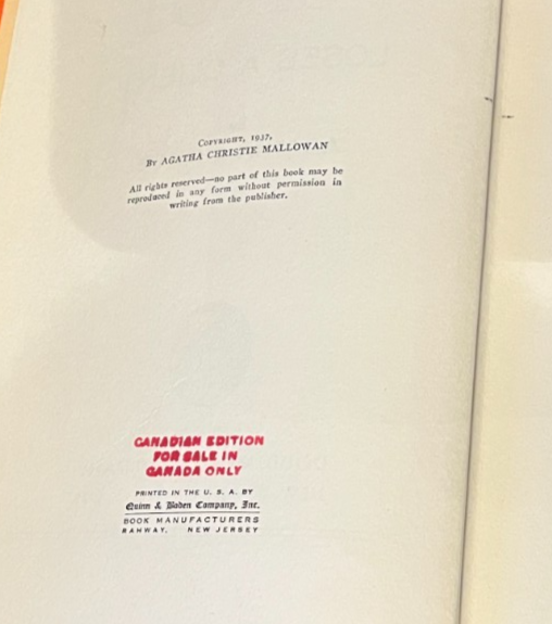 1937 POIROT Loses A Client AGATHA CHRISTIE Canadian Edition RED BADGE ...