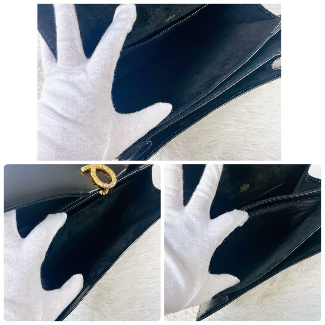 Launer London Bag Handbag Black Leather Small 19x23.5cm USED Launer London Bag Handbag Black Leather Small 19x23.5cm USED