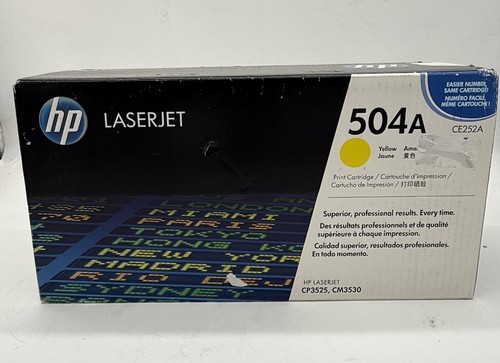 Genuine HP 504A Yellow Toner Cartridge CE252A LaserJet CP3525, CM3530 ...