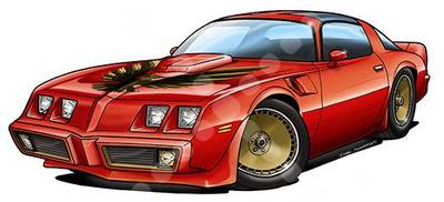 1979 Firebird Trans Am Cartoon Car 0522 WALL DECAL MAN CAVE MURAL ART ...
