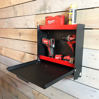 Milwaukee Red Wall Mounted Van & Workshop Tool Storage Cabinet Shelving ...