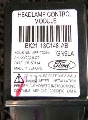 FORD TRANSIT CUSTOM 2013-2018 HEADLAMP CONTROL MODULE - BK21 13C148 AB ...