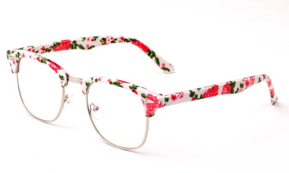 Half Frame Clear Lens Glasses Unisex Glasses Frame Retro Half Frame Men ...