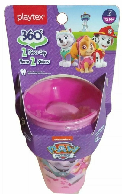 Playtex 360 Degree Spoutless Cup Paw Patrol Pink Stage 2 12m 10 Oz for ...