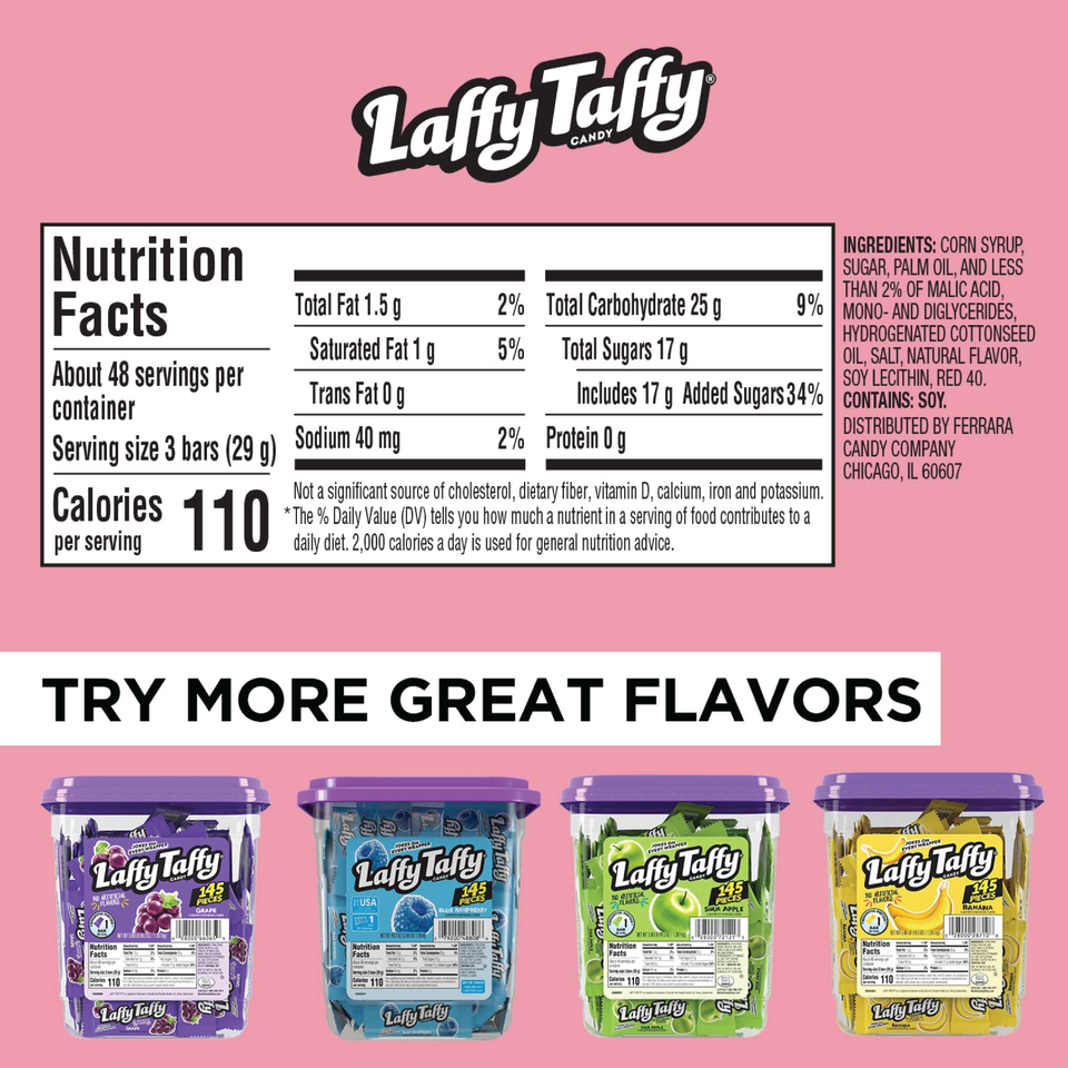 145x Pieces Laffy Taffy Variety Flavor Taffy Candy Pieces Mix & Match ...