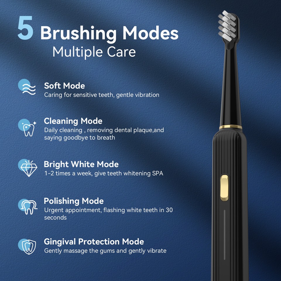 SEJOY Sonic Electric Toothbrush Rechargeable With 12 Brush Head Power ...