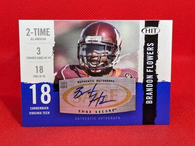 2008 Sage Hit Premier Draft Brandon Flowers Autograph Auto Rookie RC # ...