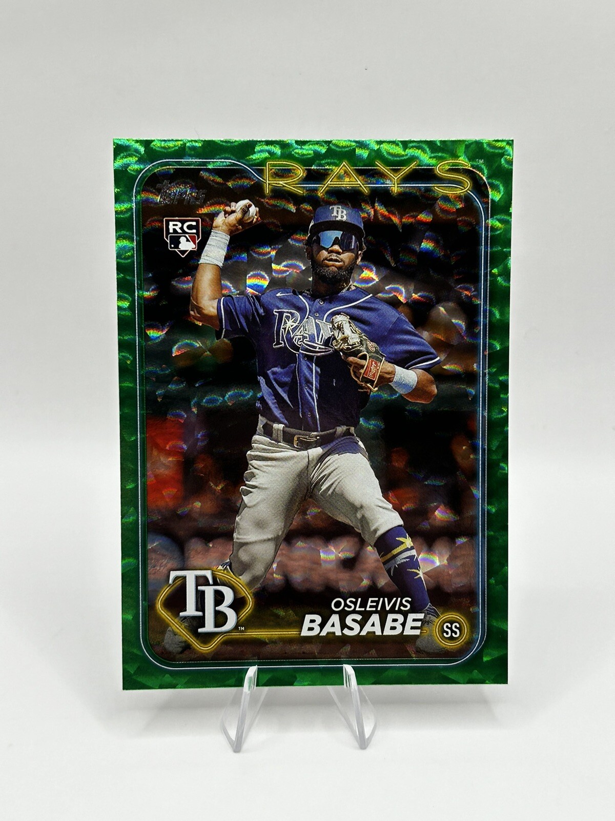 2024 Topps Series 2 - #440 Osleivis Basabe Rookie /499 Green Foil Tampa ...