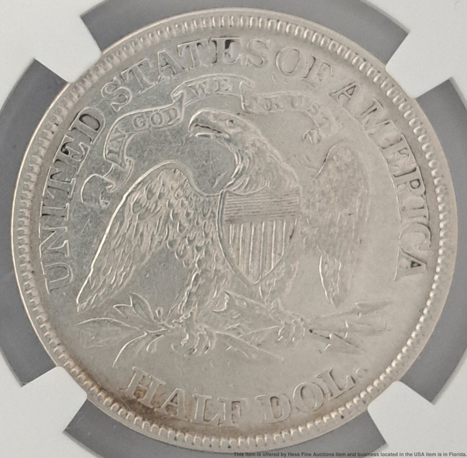NGC XF Details 1871 Seated Liberty Silver Half Dollar 50 Cent Slabbed ...