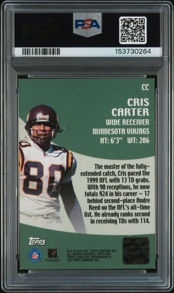 2000 TOPPS STARS AUTO #CC CRIS CARTER PSA AUTHENTIC AUTO AUTHENTIC | eBay