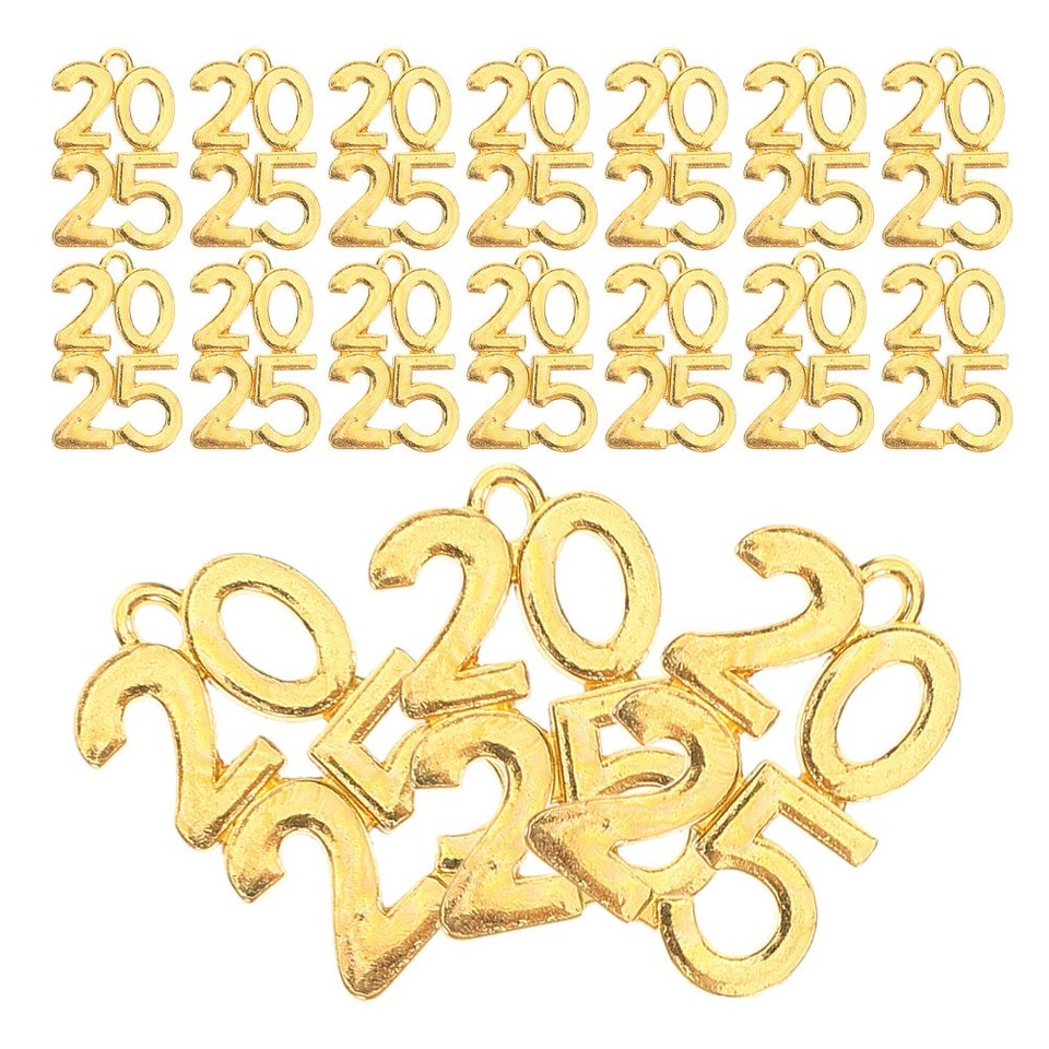 25 Pcs Charms for Bracelet Making Graduation 2025 New Years Letter ...