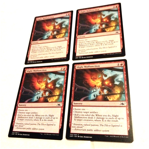 4 Magic the gathering Trading Card #123/244 Slight Malfunction 2022 Lot ...