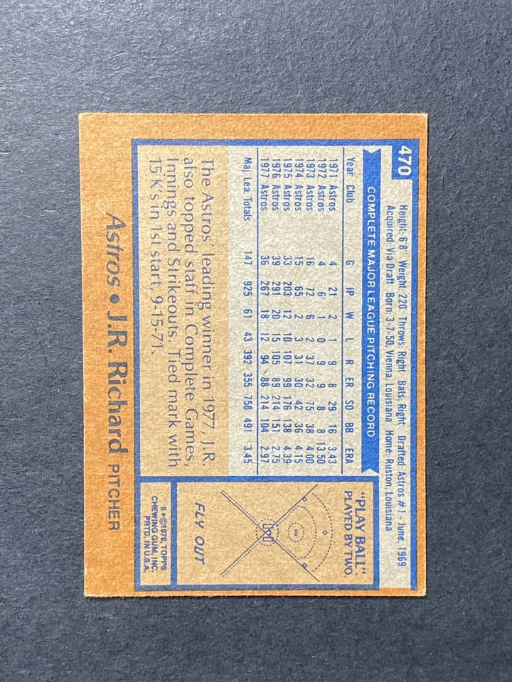 1978 Topps - #470 J.R. Richard VG | eBay