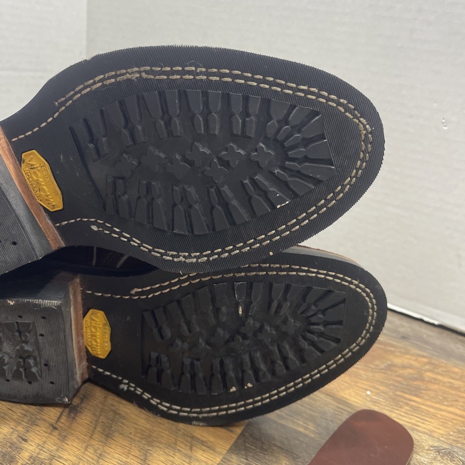 Wesco Jobmaster Brown Leather Lace-Up Biker Boots Men’s 7 D Packer | eBay