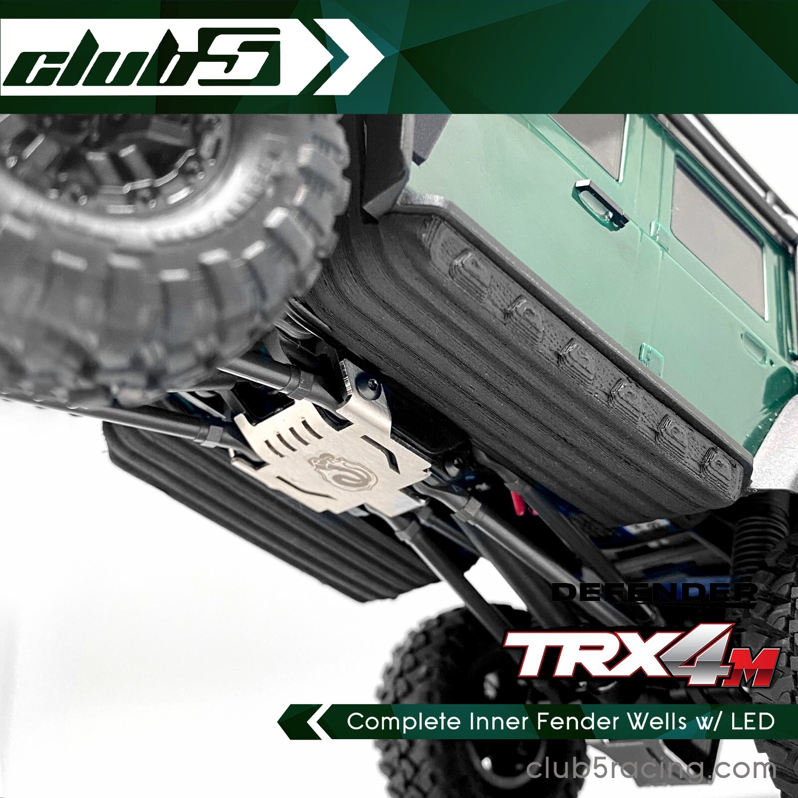 Complete Inner Fender Wells w/ LED Rock Light for Traxxas TRX-4M ...