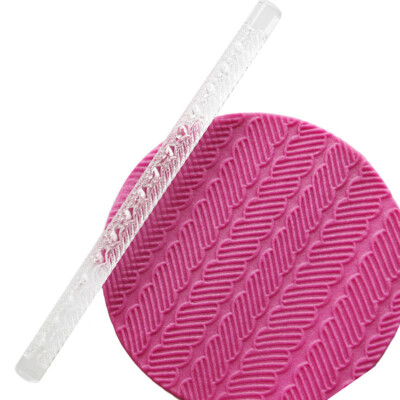 Acrylic Rolling Pin Transparent Stripe Embossing Bar Polymer Clay Stick ...