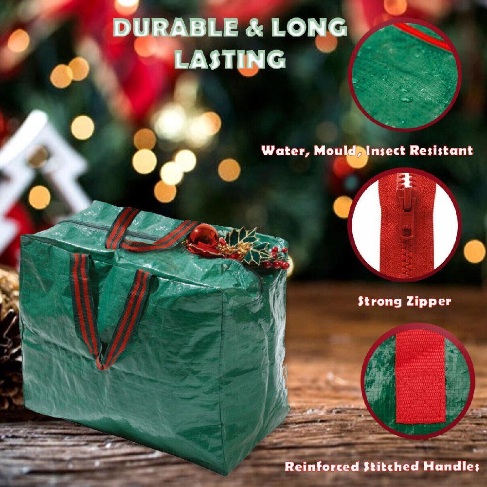 3 x Christmas Zip Up Storage Xmas Gift Wrap Organiser Bag Tree Cover ...