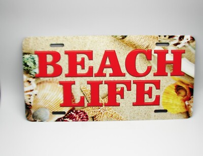 BEACH LIFE IS A BEACH SALTLIFE METAL NOVELTY CAR LICENSE PLATE AUTO TAG ...