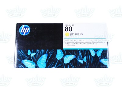 Genuine HP 80 Yellow Printhead & Cleaner C4823A DesignJet 1050 1055 ...