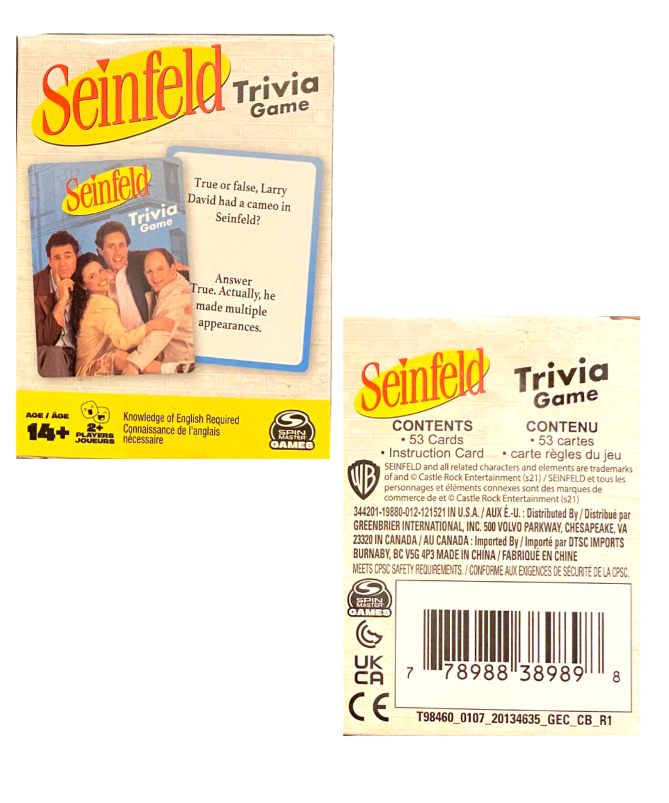 TV Show Seinfeld Trivia Card Game | eBay