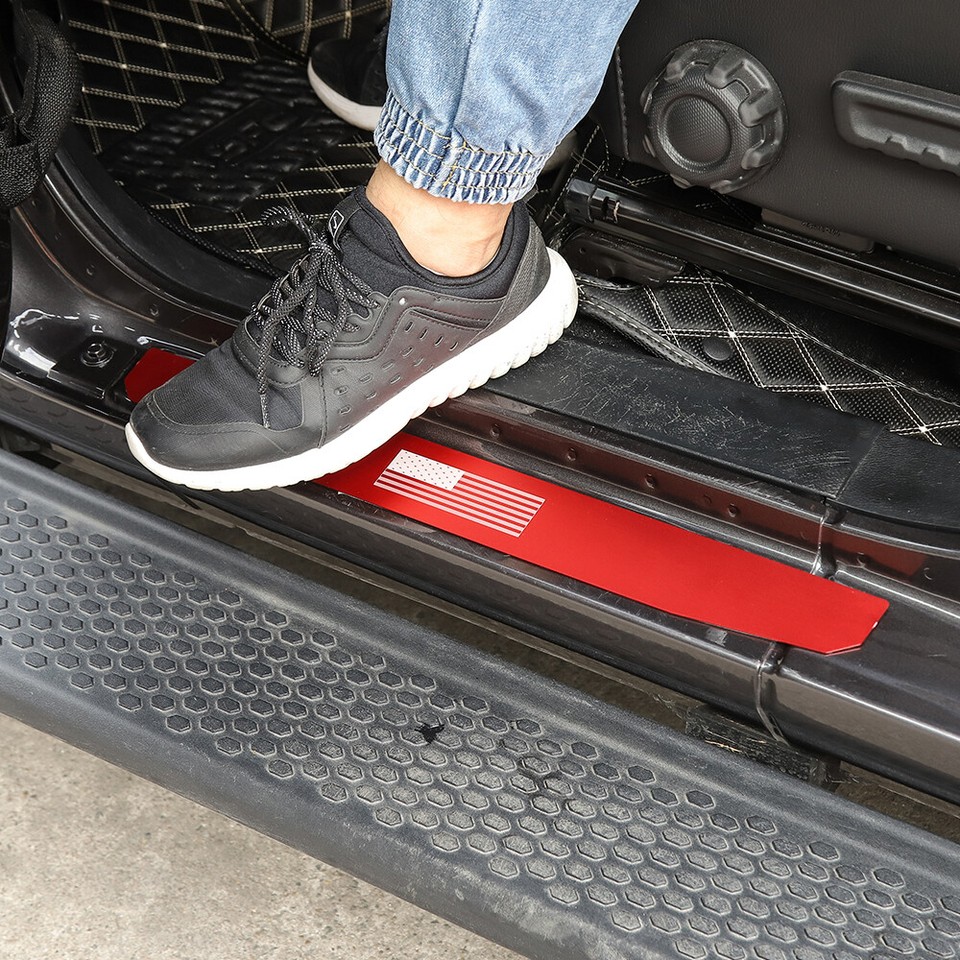 US Flag Car Door Sill Entry Guards Plate Cover for 2018+ Jeep Wrangler ...