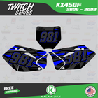 Graphics Kit for Kawasaki KX450F (2006-2008) twitch - BLUE | eBay