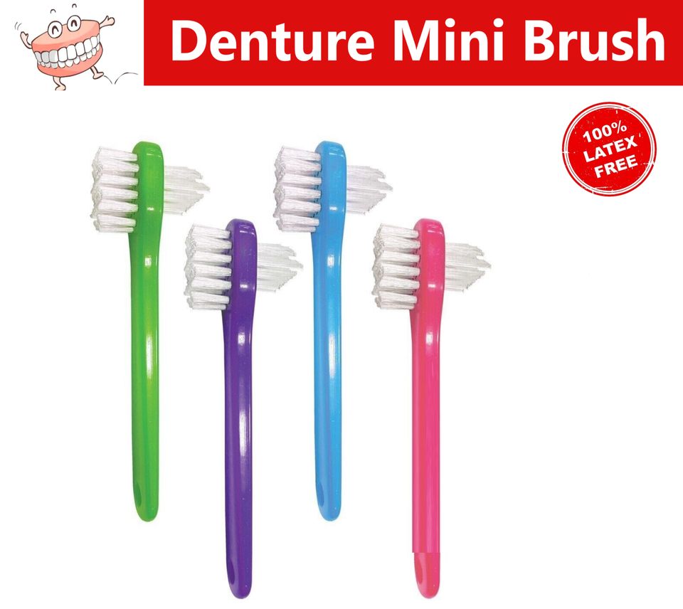 4 Pcs dual-head Mini denture brush, Assorted Colors, Pick Color | eBay
