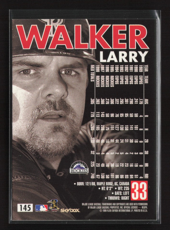 1999 SkyBox Premium #145 Larry Walker Colorado Rockies | eBay