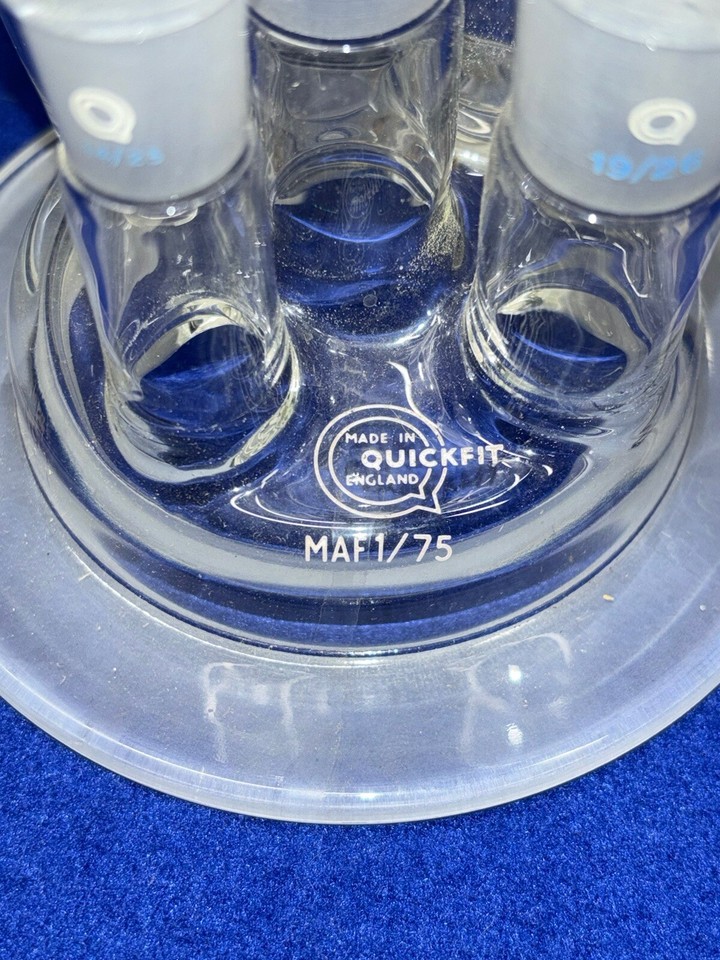 PYREX QUICKFIT Vessel Flask Reaction Lid maf1/75 glass Laboratory 75mm ...