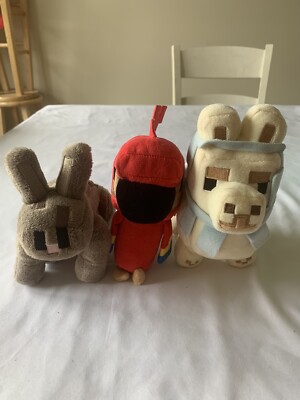 Mojang Jinx Plush Minecraft Happy Explorer Parrot 8” RARE Bunny Rabbit ...