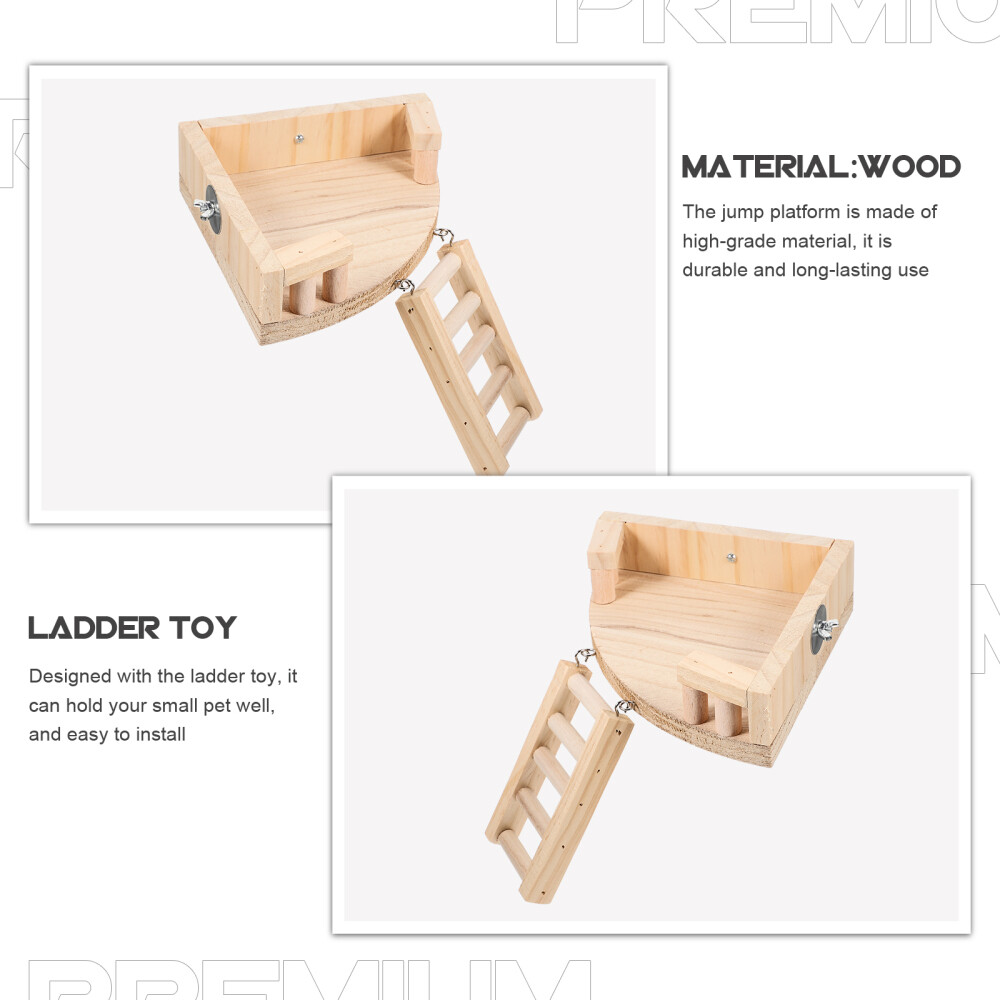 Hamster Stand Cockatiel Perch Ladder Toy Funny Platform Wooden | eBay