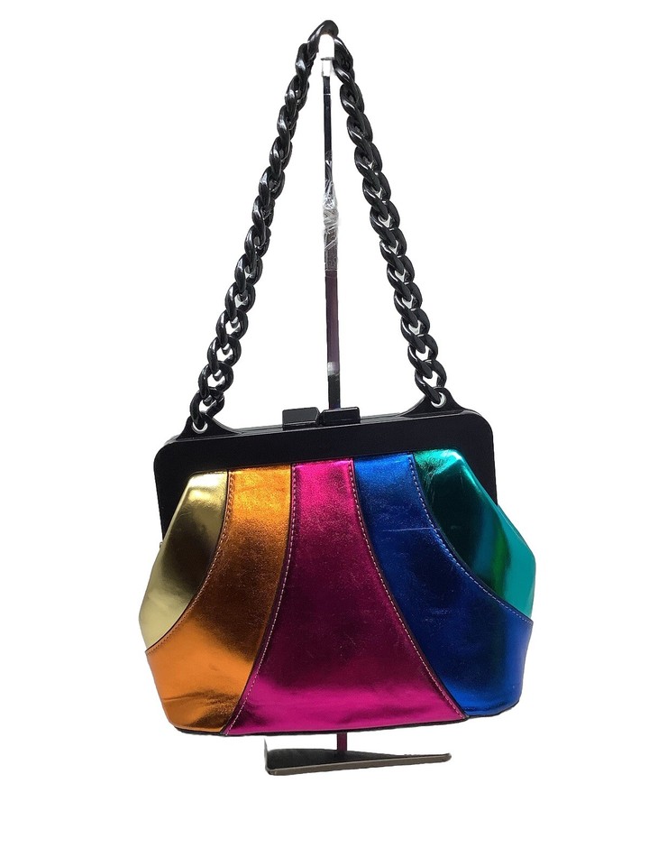 Multi colored clutch/shoulder Bag Purse | eBay