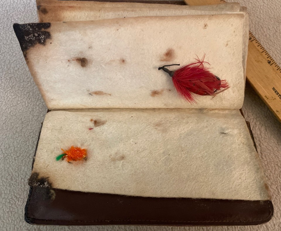 Vintage Leather Fly Wallet ~ Fly Book Fly Fishing includes FLIES ~ Sold ...